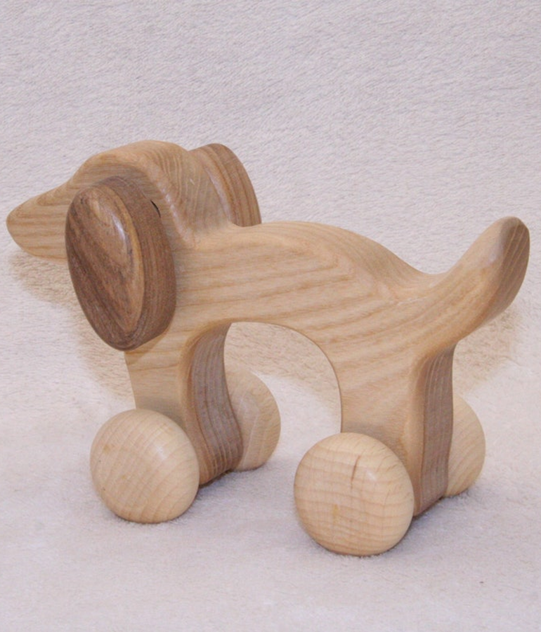 Wooden Wheeled Dog – Elephant Ollie | NZ made | Baby clothing and Toys